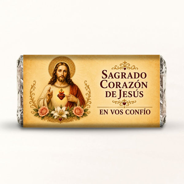 BARRAS DE CHOCOLATE PERSONALIZADAS DISEÑO #4829-4 SAGRADO CORAZÓN DE J ...