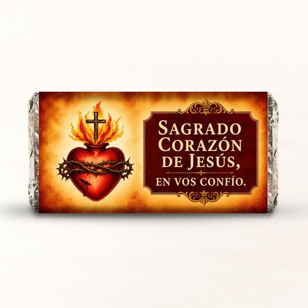 BARRAS DE CHOCOLATE PERSONALIZADAS DISEÑO #4829-1 SAGRADO CORAZÓN DE J ...