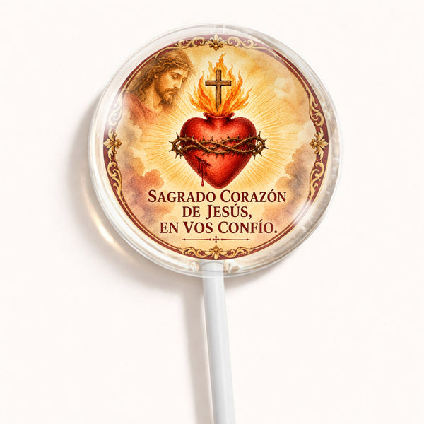 PALETAS DE CARAMELO PERSONALIZADAS DISEÑO #4829-5 SAGRADO CORAZÓN DE J ...